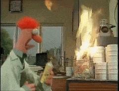 Beaker Muppet Fire Gif