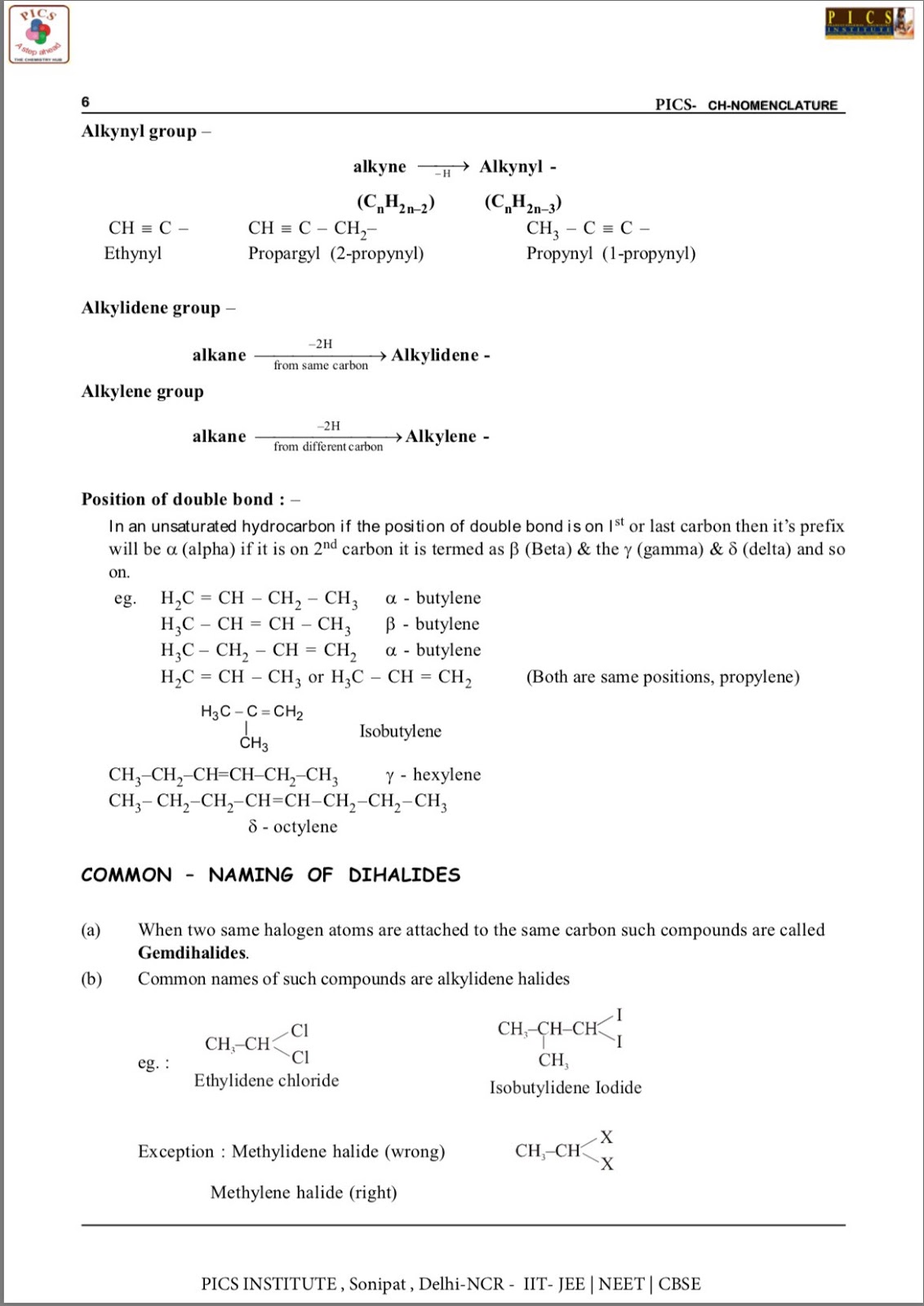 Nomenclature of Organic compounds , Common names & IUPAC names