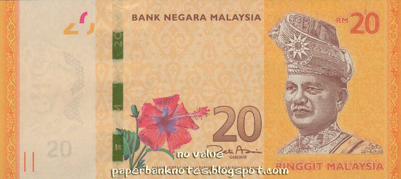 southeast asia: Malaysia - 20 Ringgit 2012 Zeti Aziz Replacement Prefix P54
