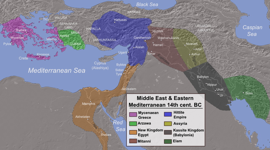 Middle East and Eastern Mediterranean (14th cent. BC) - Vivid Maps
