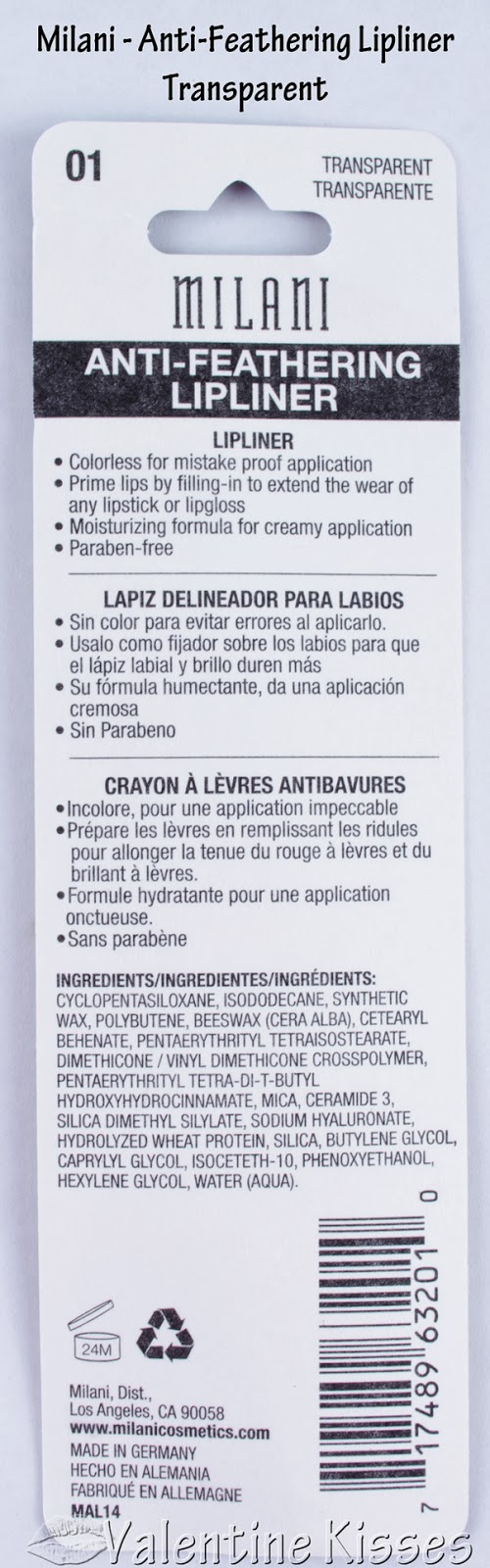 Valentine Kisses: Milani Anti-Feathering Lipliner in Transparent - pics ...