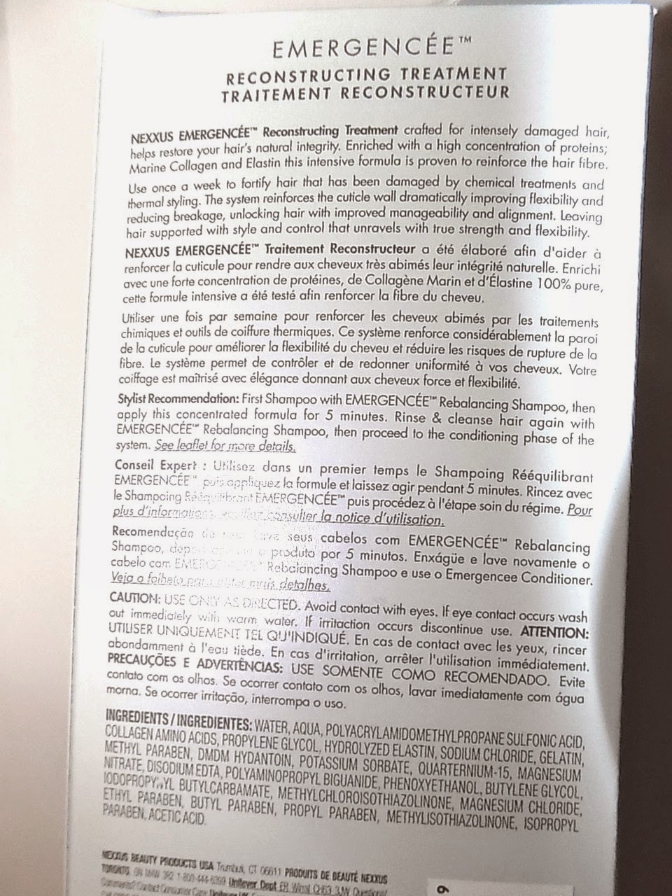 The Beauty Alchemist: Nexxus Emergencee Shampoo/Conditioner /Treatment