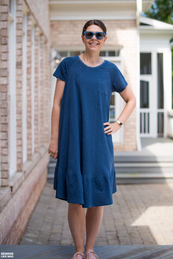 Sewing Like Mad: The Waterfall Raglan Dress by Chalk and Notch.