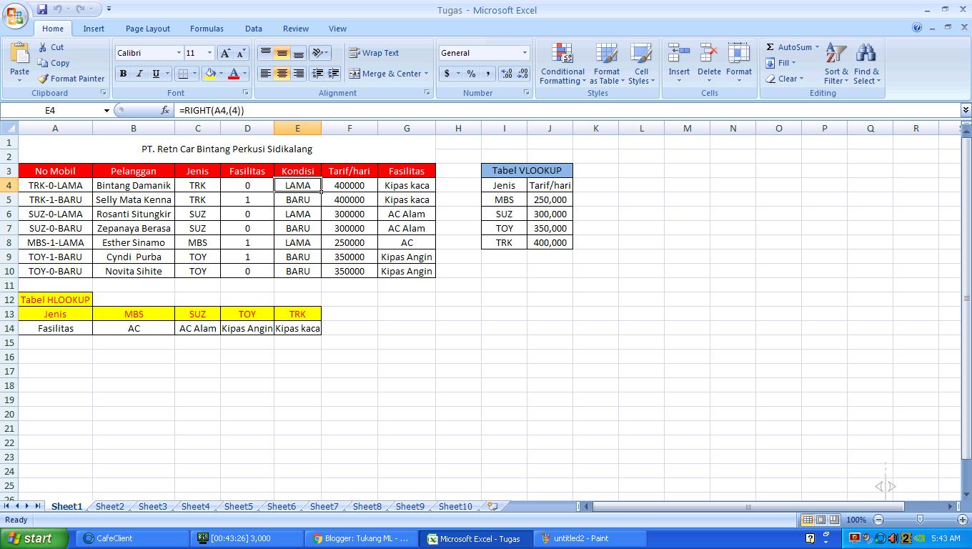 Tukang ML : TUGAS EXCEL