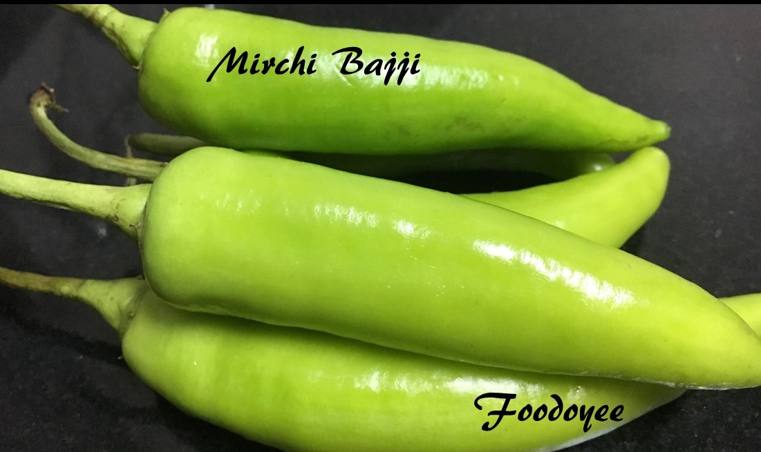 Mirchi Bajji / Mirchi Bada - Stuffed Chilli Fritters