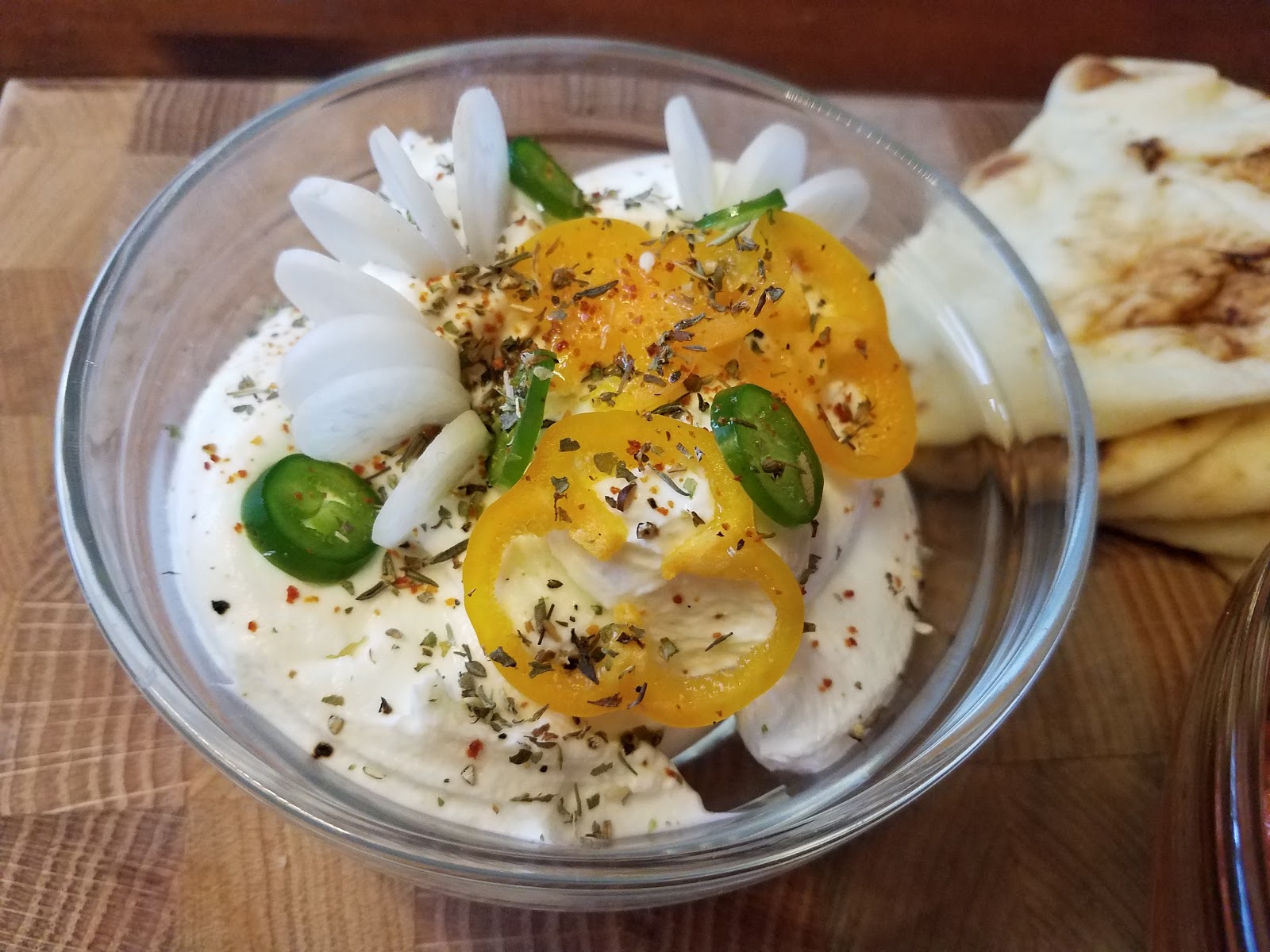 Lutenitsa and Labneh with Naan