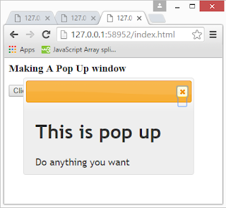 Elegant JavaScripts: Pop up window with JQuery-UI Dialog() method
