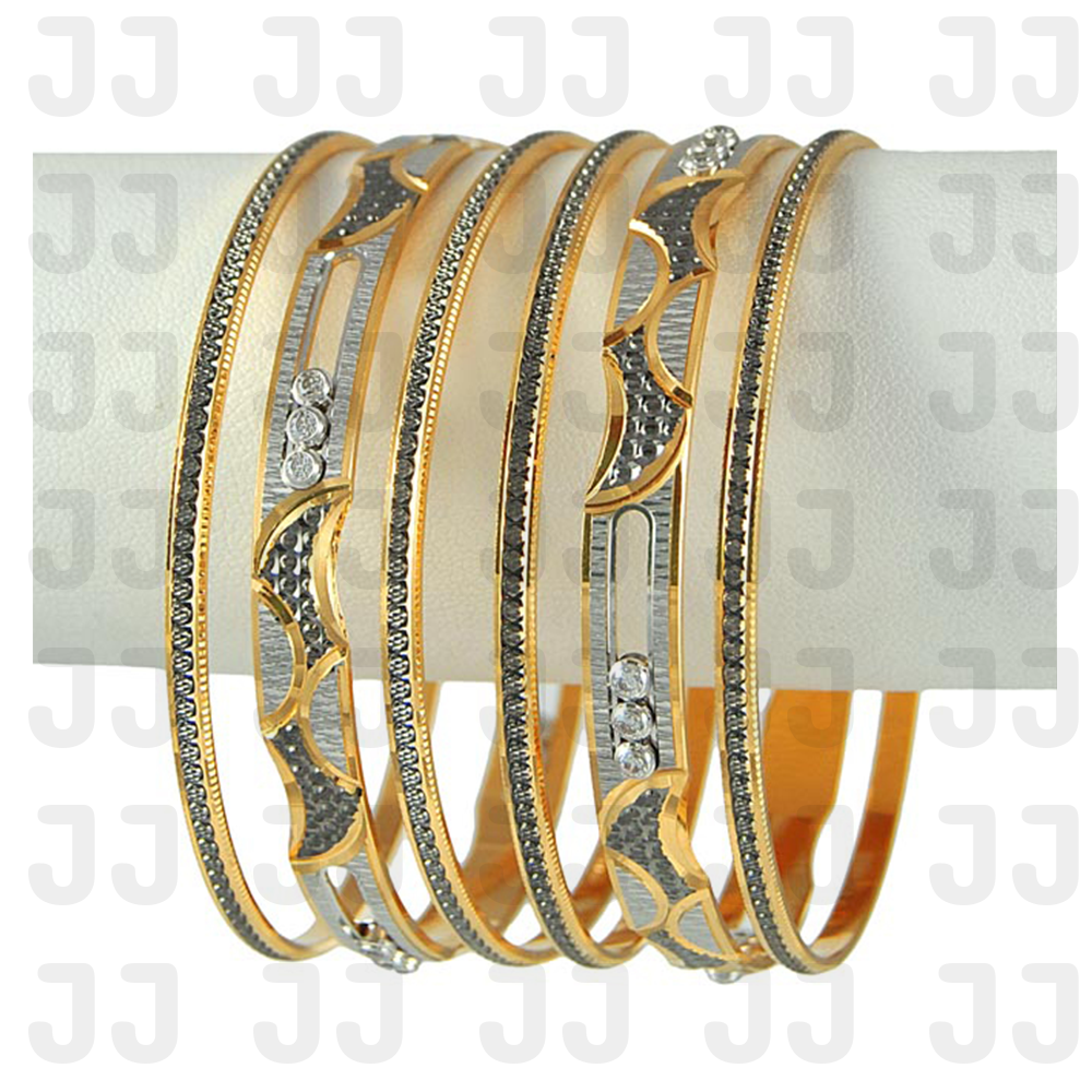 Gold + Silver + Multi stone Bangles ~ Jhelum Jewellers