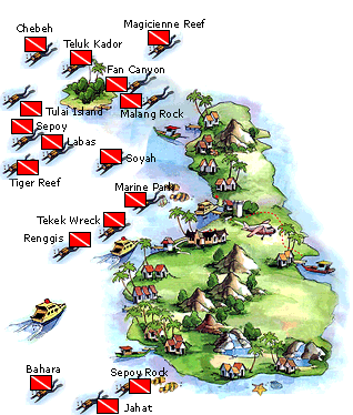 Map Dive Pulau Tioman | Pulau Tioman Malaysia