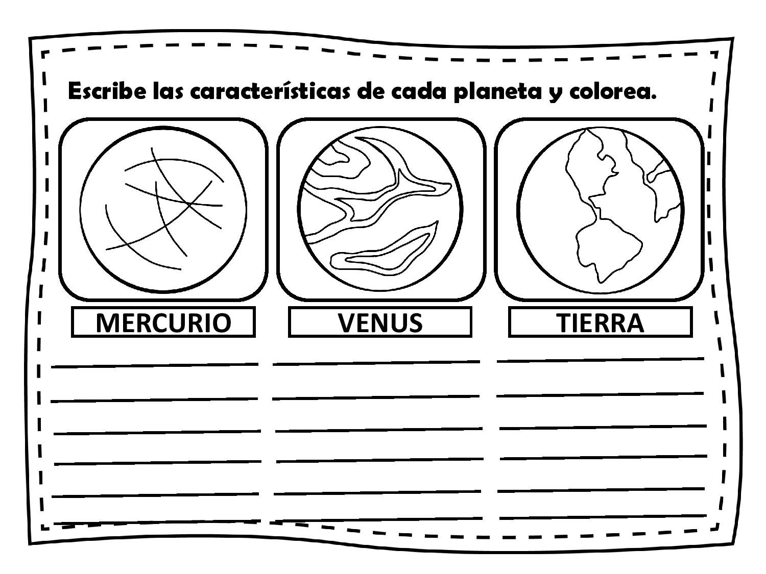 Fichas de Primaria: El sistema solar