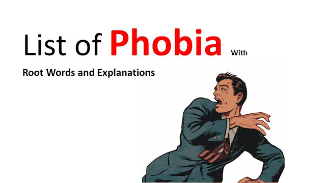 Ultimate List of Phobia's with Root word Explanations | English | SSC ...
