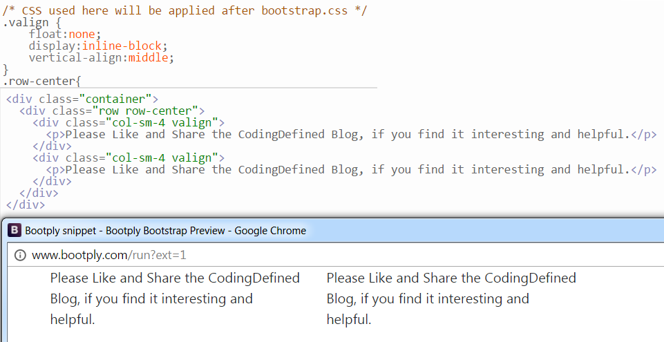 How to do text-align and vertical-align in Bootstrap - Coding Defined