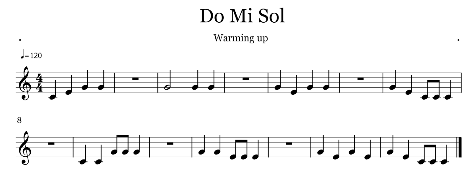 La clase de música: Warming up - Do, Mi, Sol