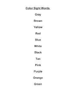 Apples 4 Bookworms: Colors Sight Word Recognition Test