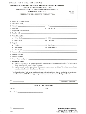 Travelholic: Myanmar #VISA Application