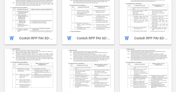 Contoh RPP PAI SD/MI Kurikulum 2013 Kelas 1 2 3 4 5 6 - Dosen Pembimbing