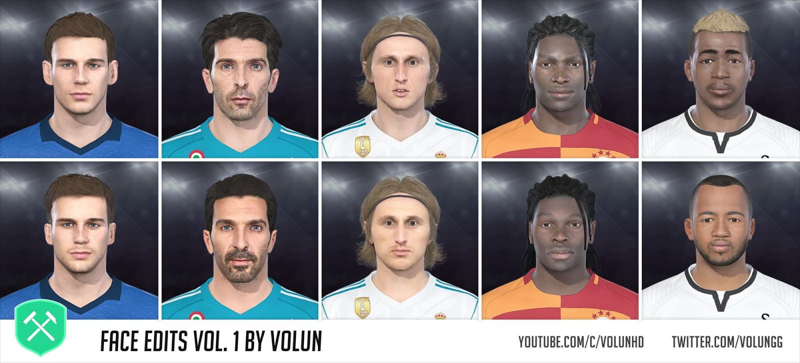 PES 2018 Face Edits Pack Vol. 1 by Volun