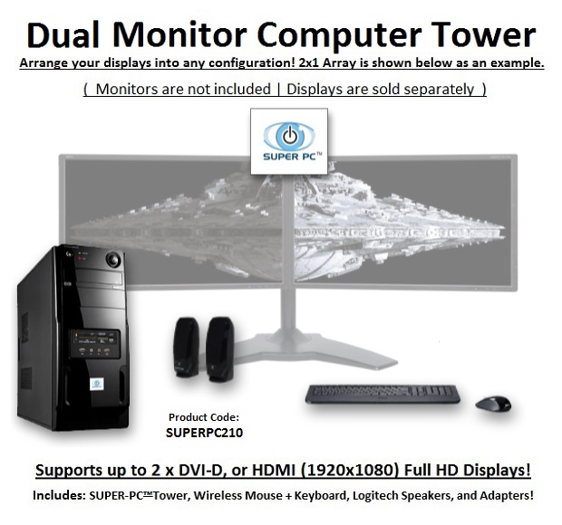 Multi-Monitor Tips and Tricks: SUPER PC | Dual Display Mid-Tower ...