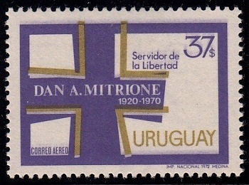 Uruguay en sus sellos postales: Dan A. Mitrione (Correo aéreo)