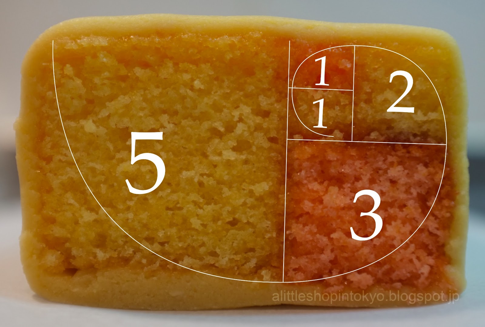 A little shop in Tokyo: Fibonacci cake, a golden ratio Battenberg ...