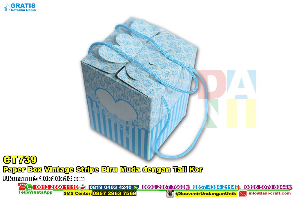 Jual Souvenir murah dan unik: Paper-Box-Vintage-Polkadot-Biru-Tua ...