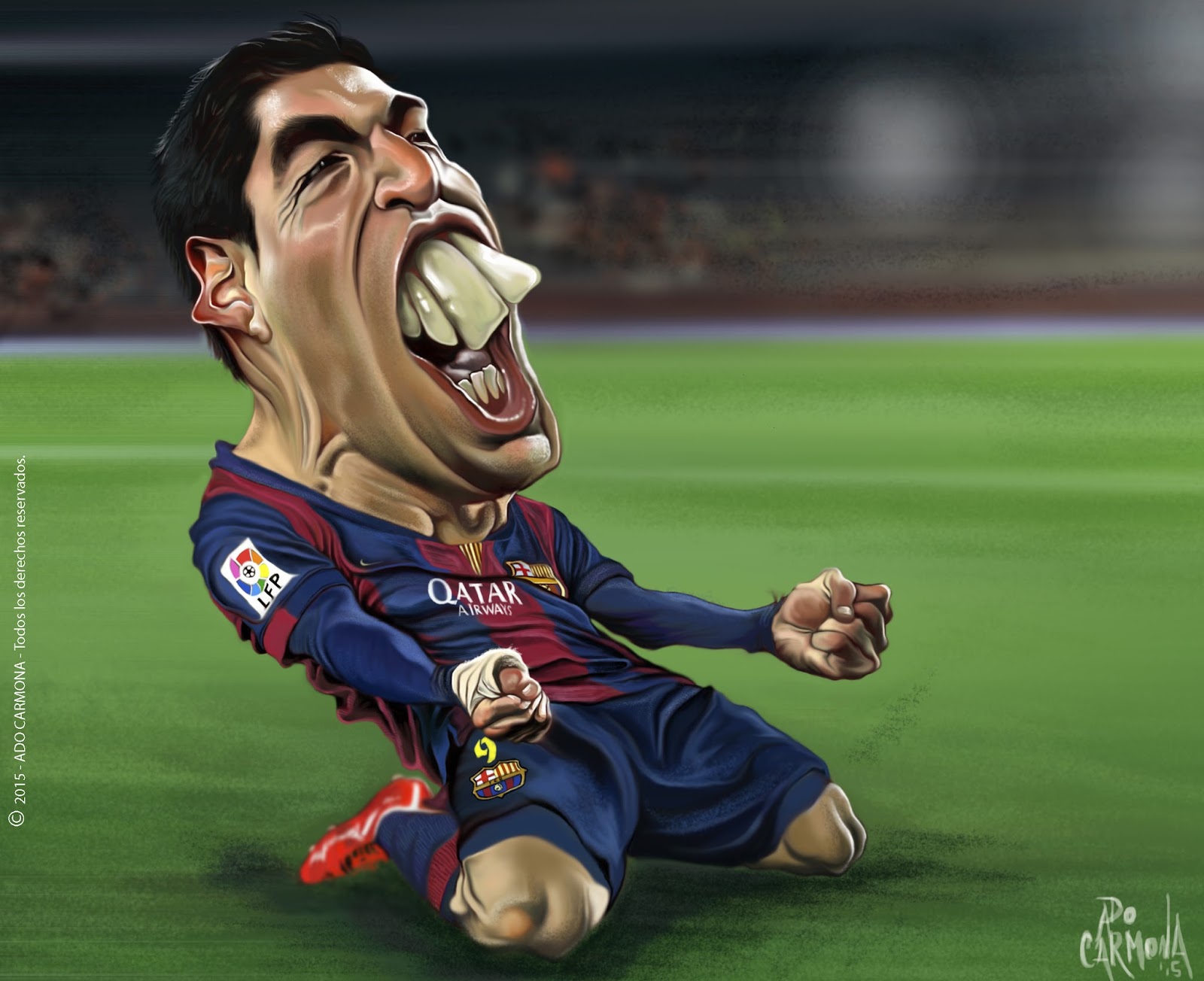Ado Carmona Caricaturas: Caricatura de Luis Suarez