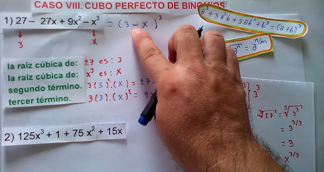 LOS CASOS DE FACTORIZACIÓN “CASO I HASTA EL CASO X”: CASO VIII. CUBO ...