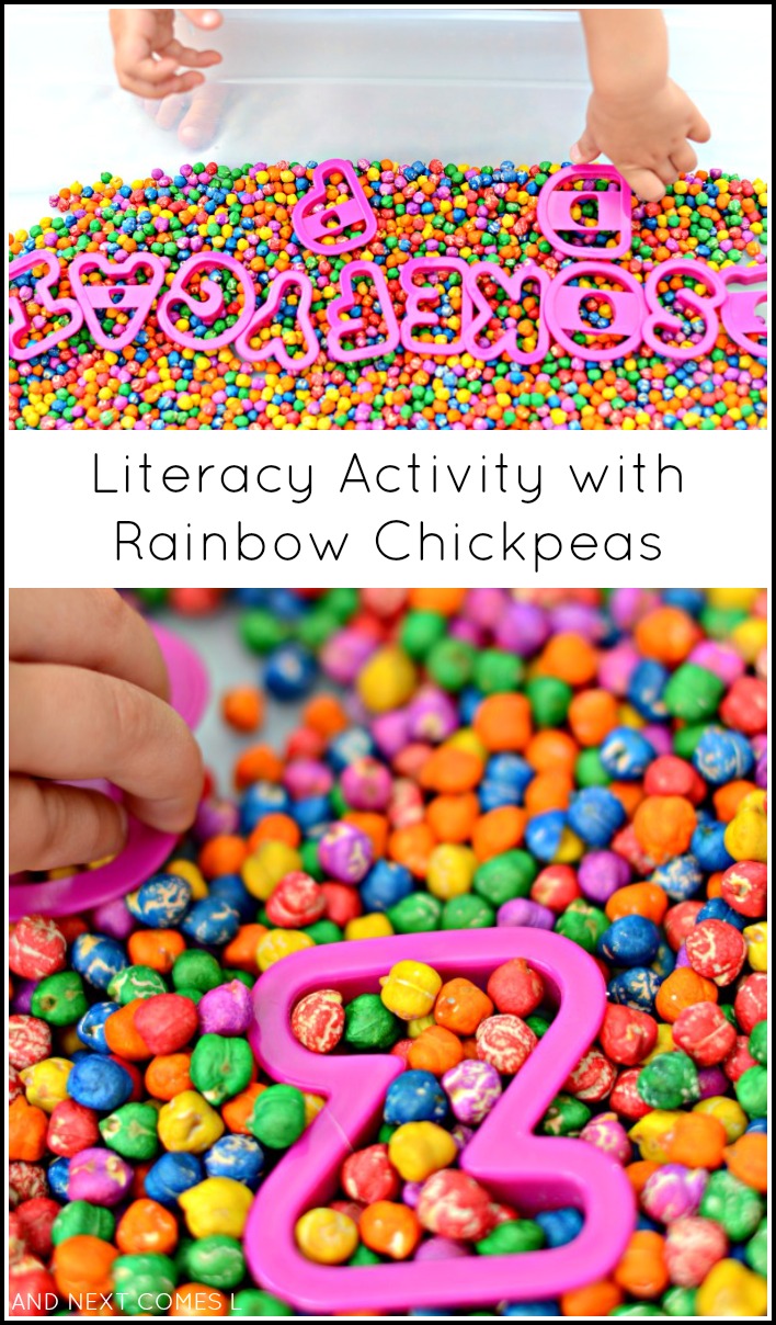 Rainbow Chickpeas & Alphabet Cookie Cutters {Invitation to Play} | And ...