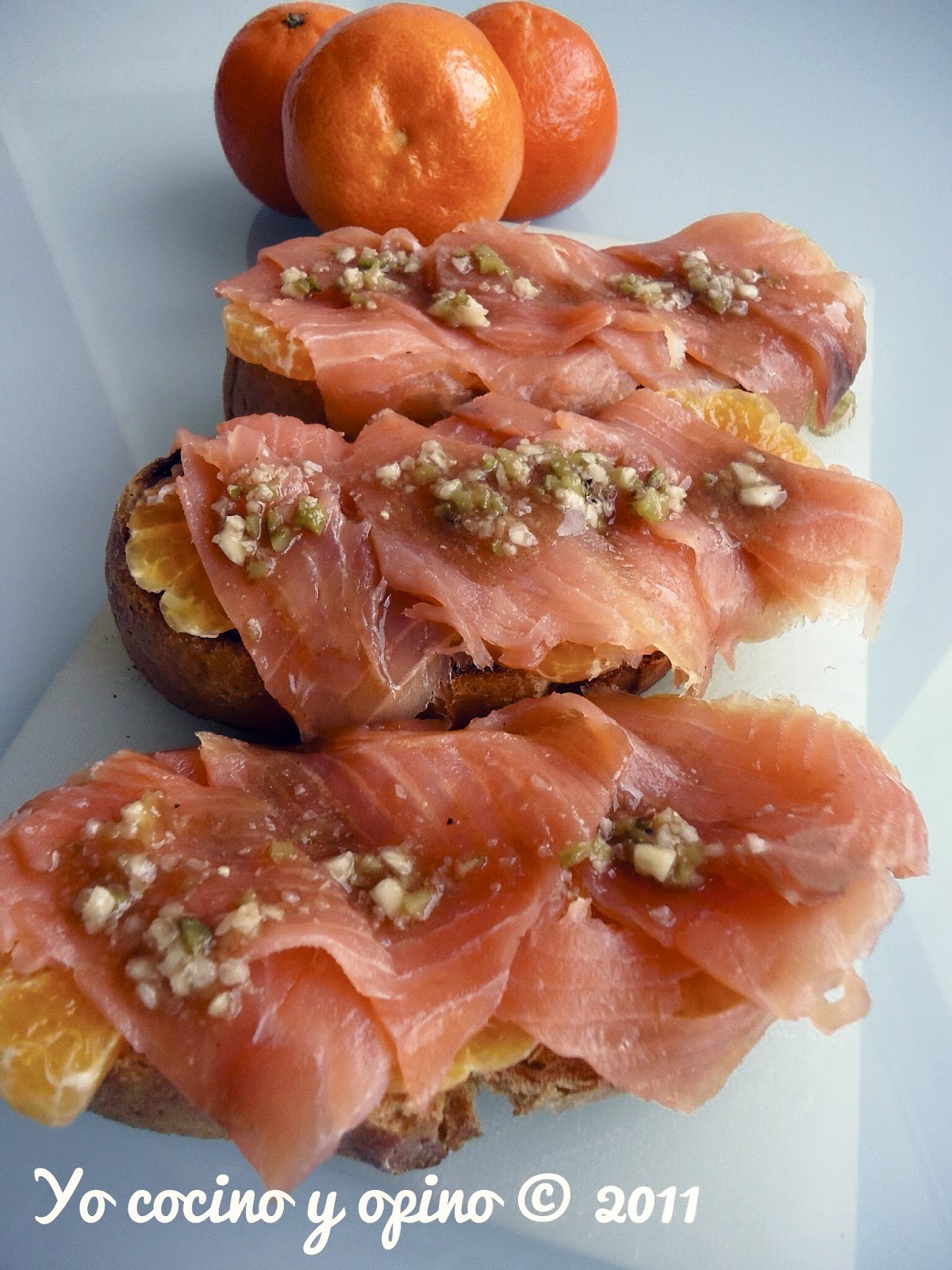 Yo cocino y opino: Tostas de salmón y mandarinas