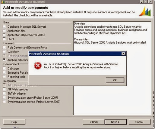 Trevor Zimwara S Dynamics Ax Blog You Must Install Sql Server 2005 Analysis Services With
