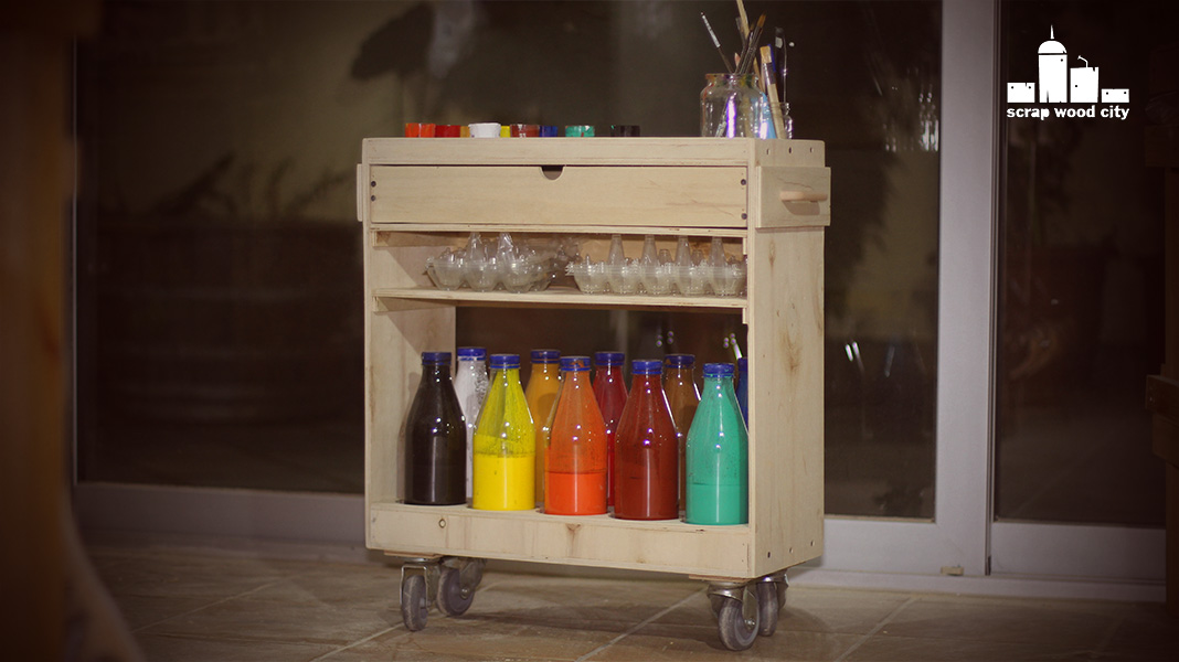 scrap wood city: How to make a DIY painter's rolling cart