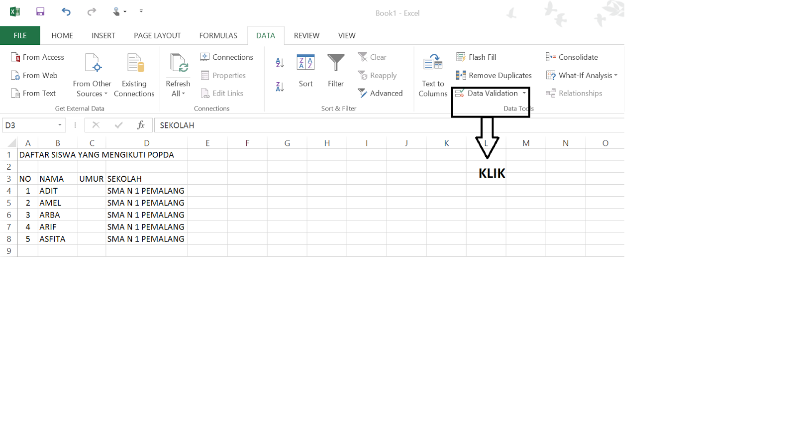 Camelia: Validasi Data Ms Excel