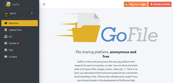 Gofile 免費檔案分享空間，免帳戶沒有數量/容量限制、最高速度上傳/下載
