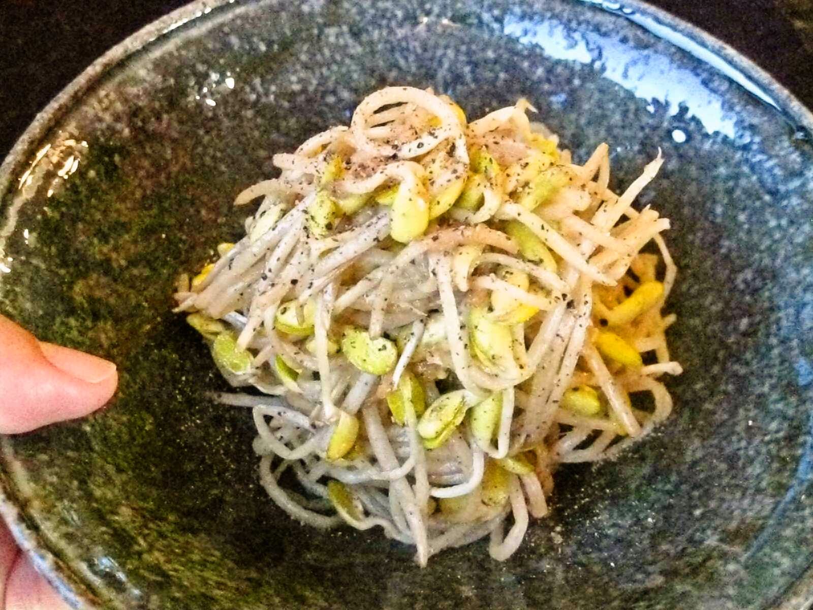 Recipes for Tom: Daizu moyashi no bataa shoga itame / soybean sprouts ...
