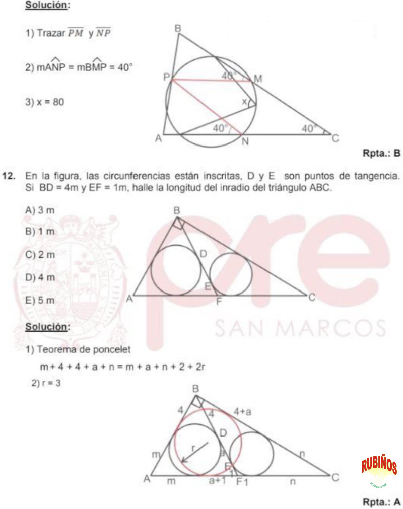 PRE SAN MARCOS GEOMETRIA SEMANA 6 2018 II PDF SOLUCIONARIO DECO ...