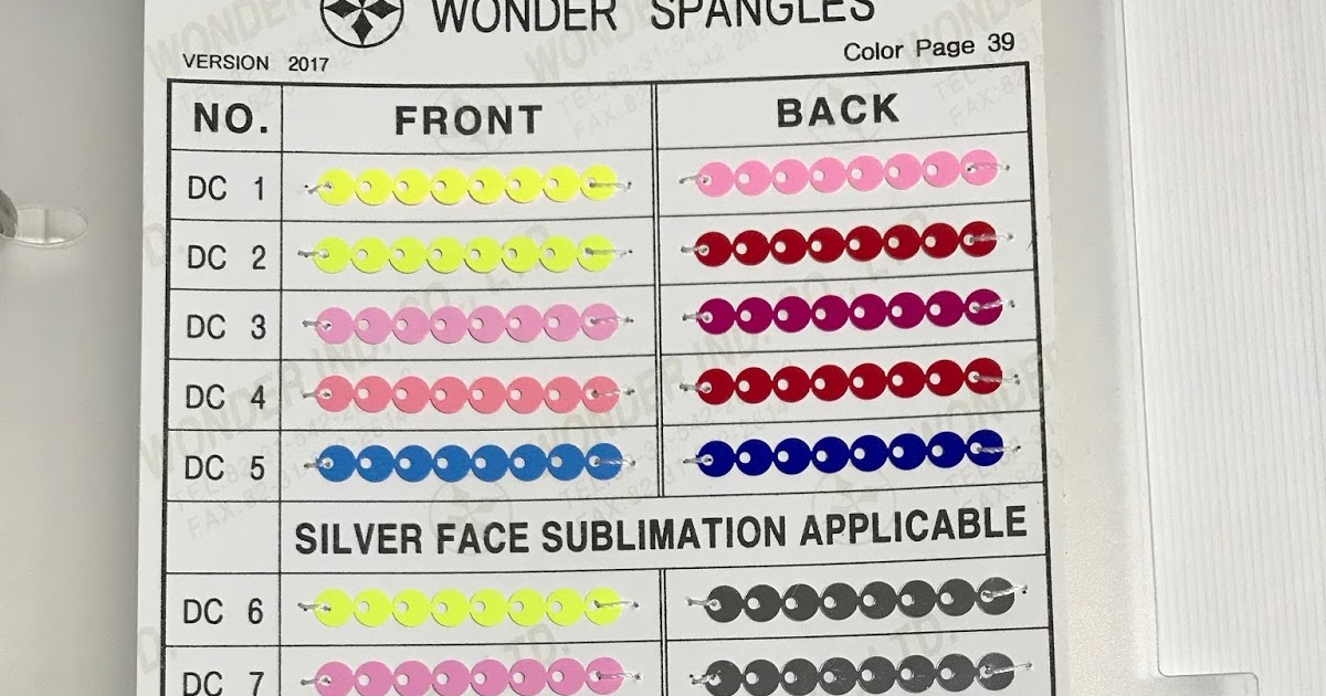 WONDER SEQUINS: Available double sided colors