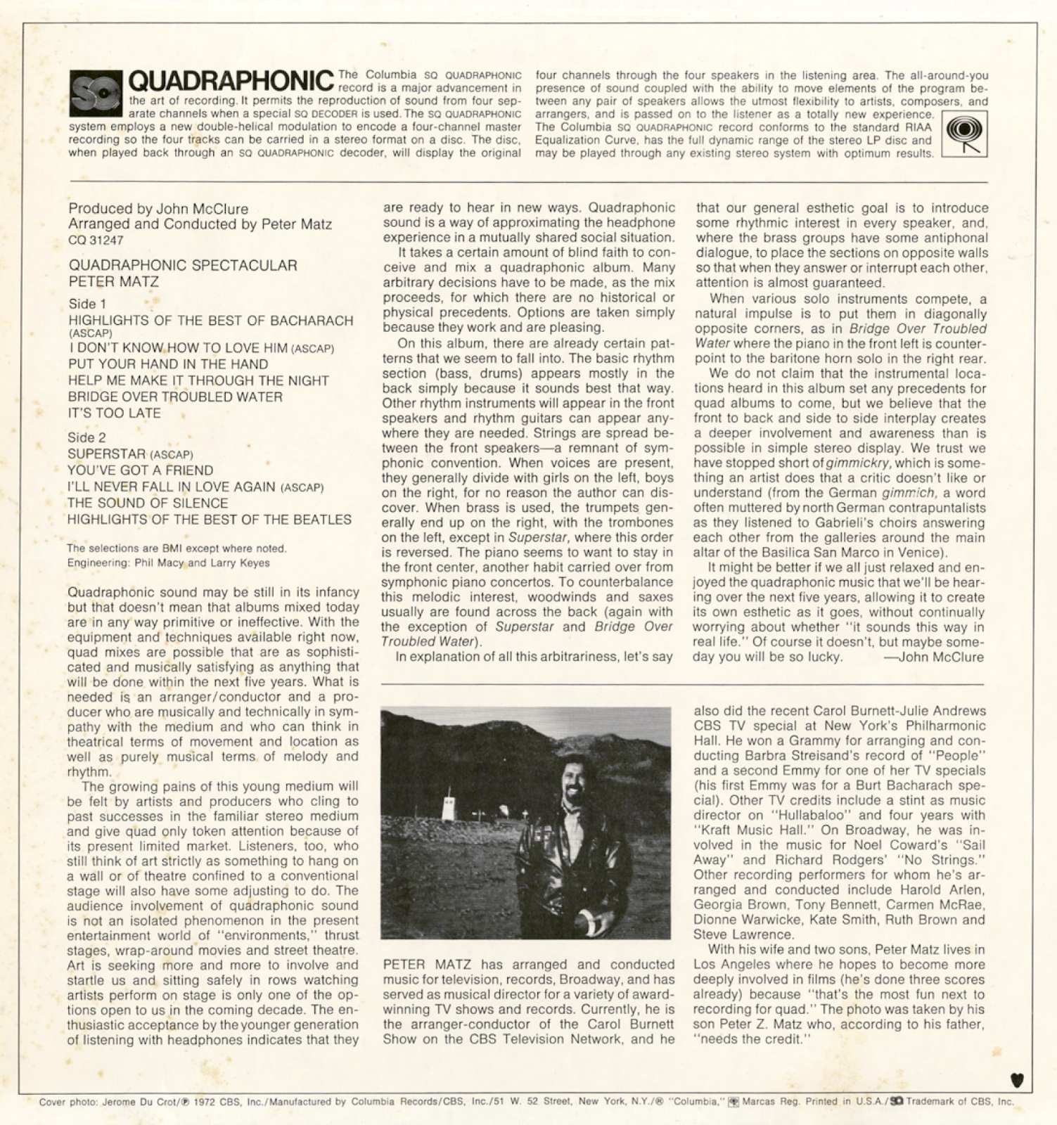 Unearthed In The Atomic Attic: Quadraphonic Spectacular - Peter Matz