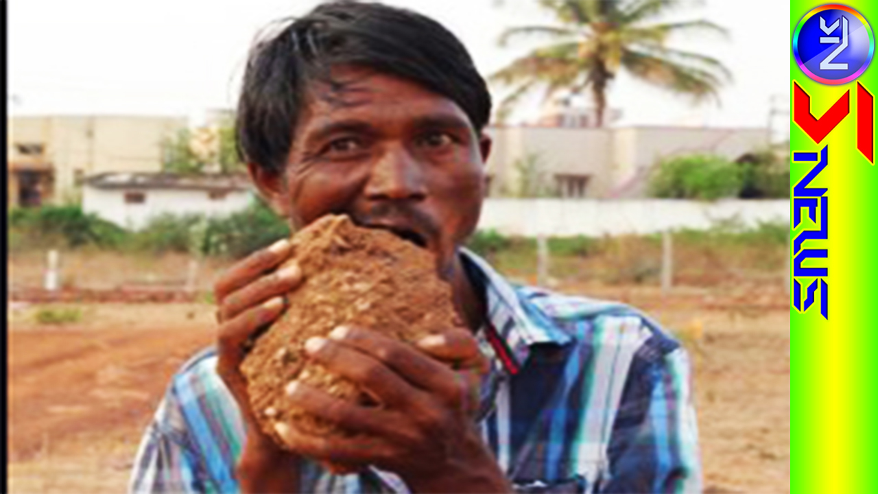 Amazing video of a man who is addicted to eating GRAVEL and BRICKS