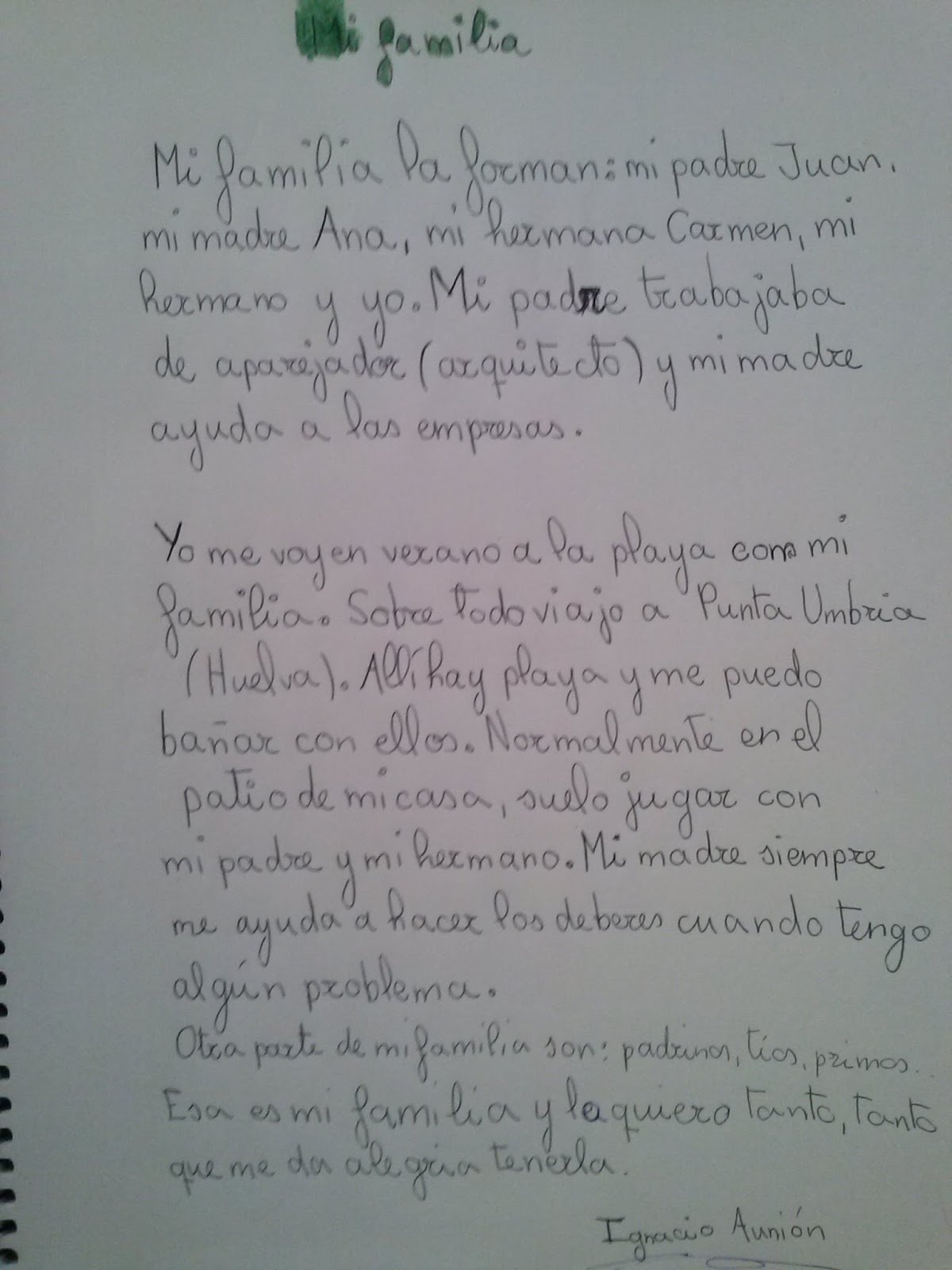 Aprendiendo: REDACCIÓN: "MI FAMILIA"