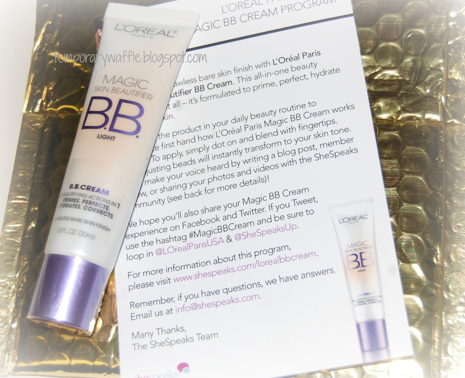 Temporary Waffle: L'OREAL Magic B.B. Cream Review