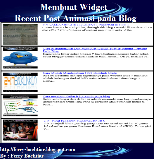 Artikel Tentang Cara Membuat Widget Recent Post Animasi pada Blog ...