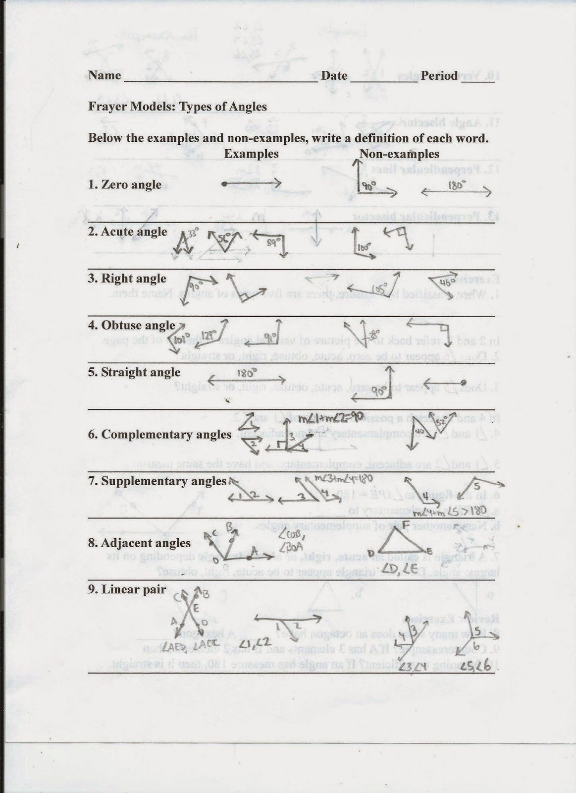 Geometry, Common Core Style: Lesson 3-2: Types of Angles (Day 32)