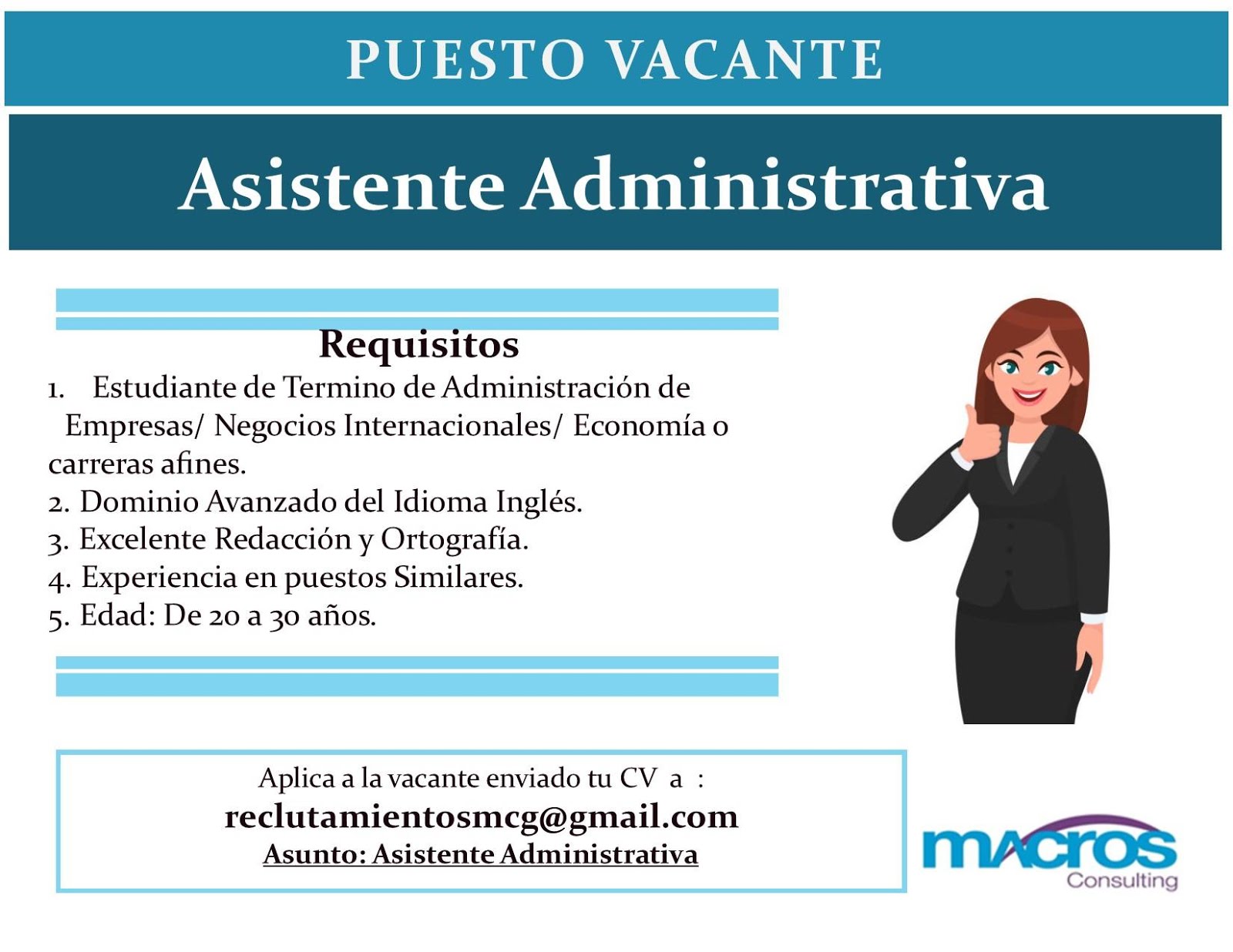ASISTENTE ADMINISTRATIVO, Empleos Rodriguez Empleos Rodriguez