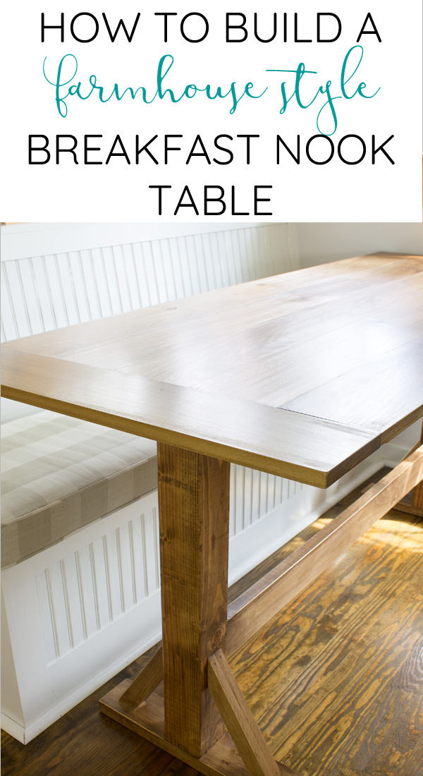 How to build a farmhouse breakfast nook table | The Inspired Hive