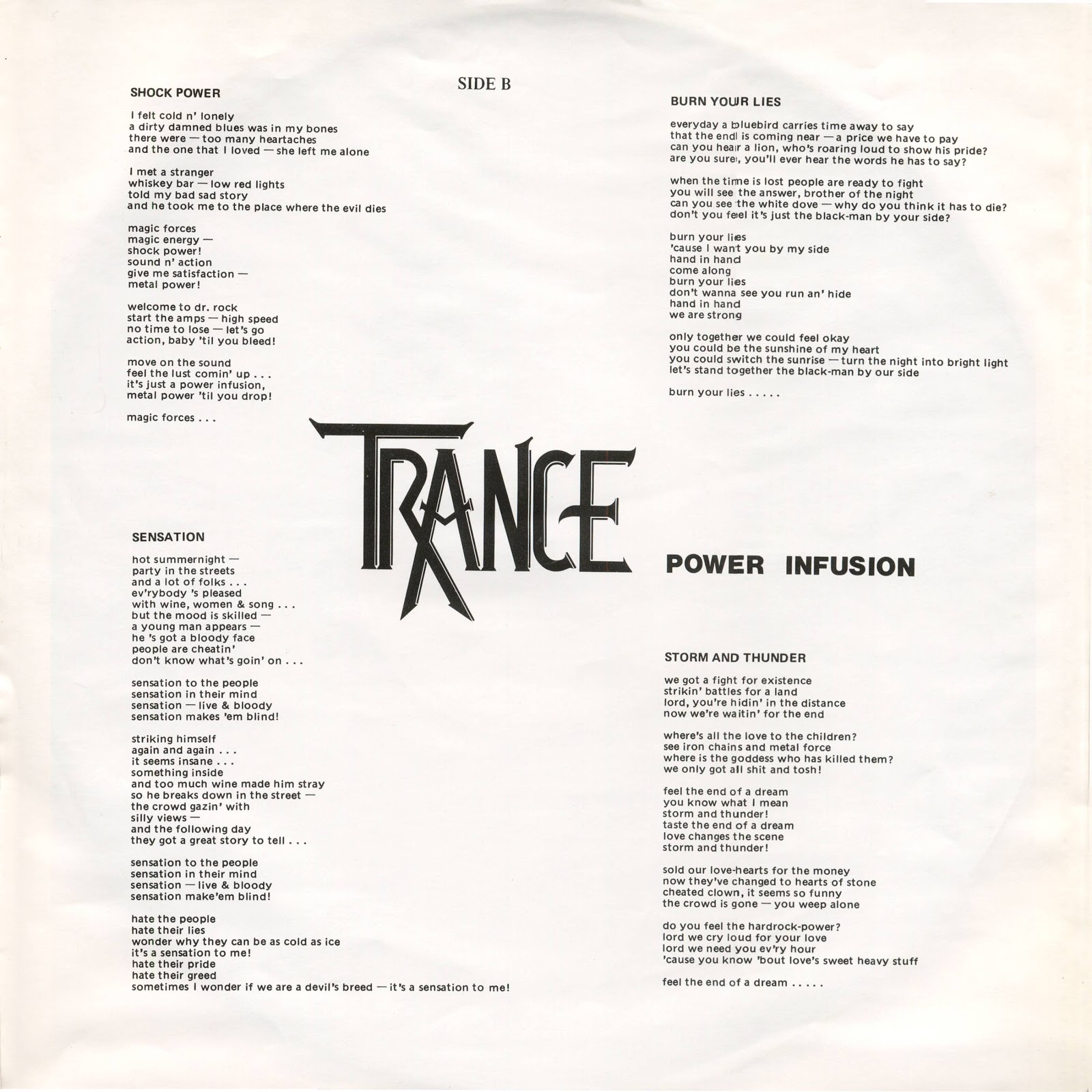 1983 Power Infusion - Trance - Rockronología