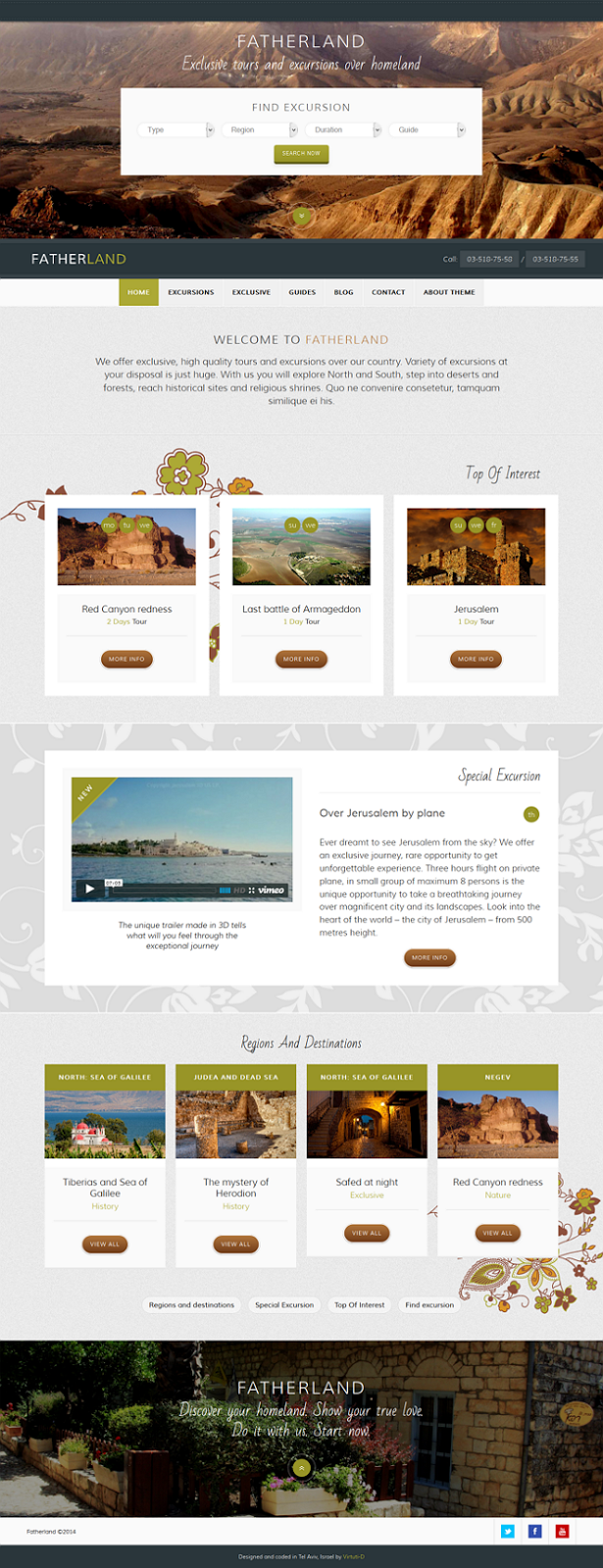 Travel Excursions and Guides Website Template - Download New Themes