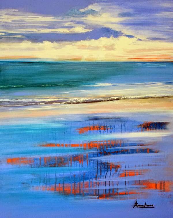 Arrachme Contemporary Art: Original Contemporary Seascape Painting ...