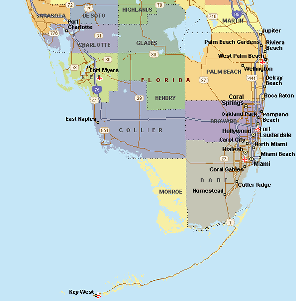 Islands Of Southern Florida Map