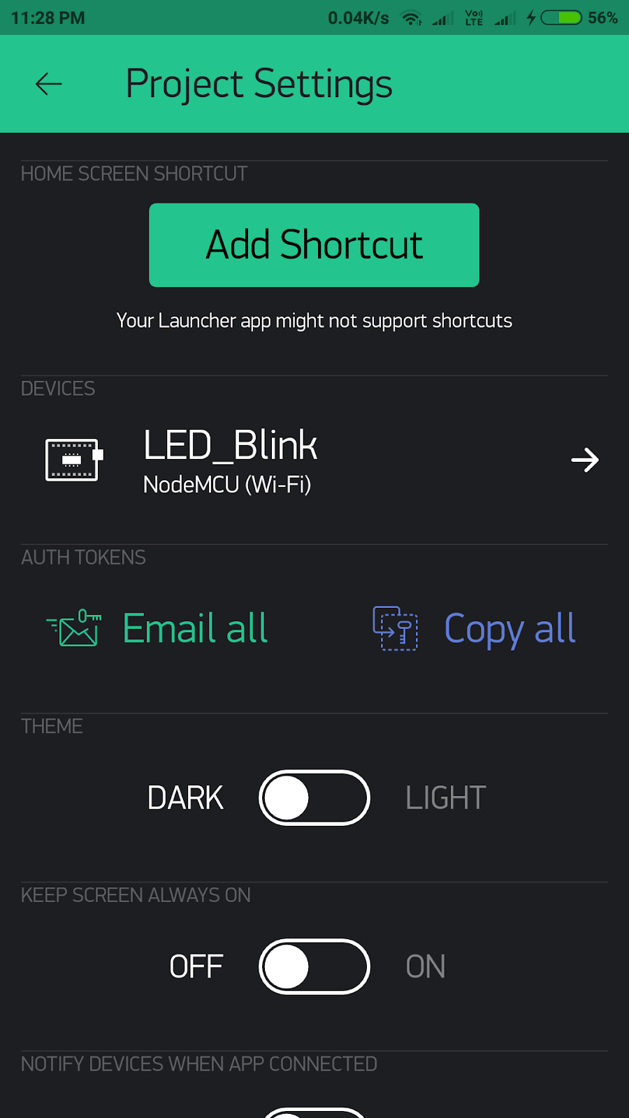 Led Control using Blynk