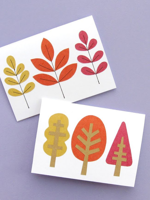 Bugs and Fishes by Lupin: DIY Autumn Trees & Leaves Cards Tutorial